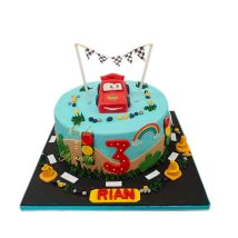 (Nk110) Eggless Cars Lightning Mcqueen Cake - Cake Break